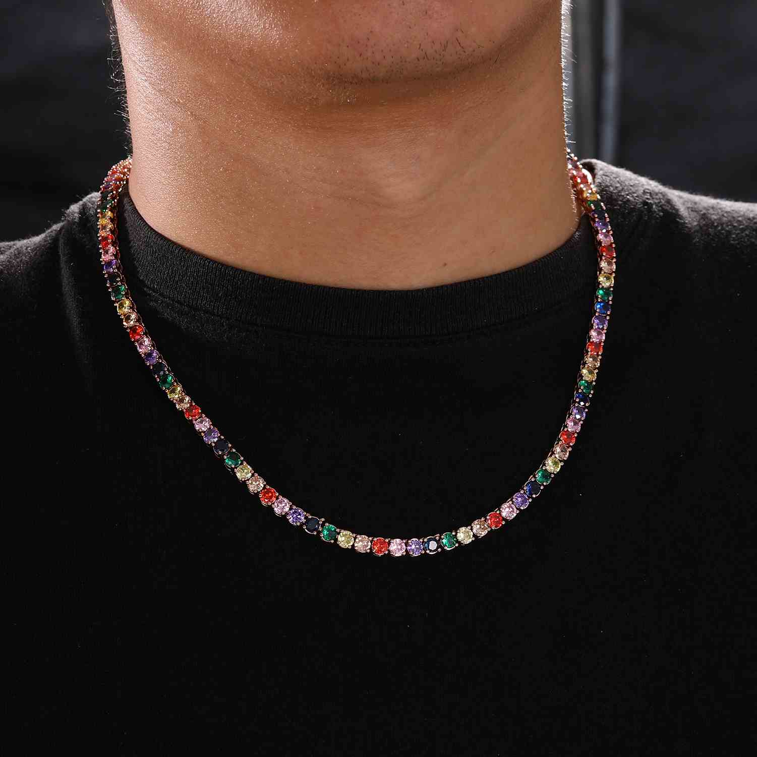 （CZ）4mm Rainbow Tennis Chain